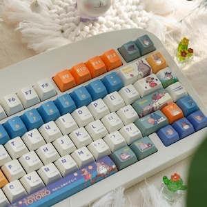 Studio Ghibli Totoro Anime Keycaps Set for Mechanical Keyboard, Artisan ...