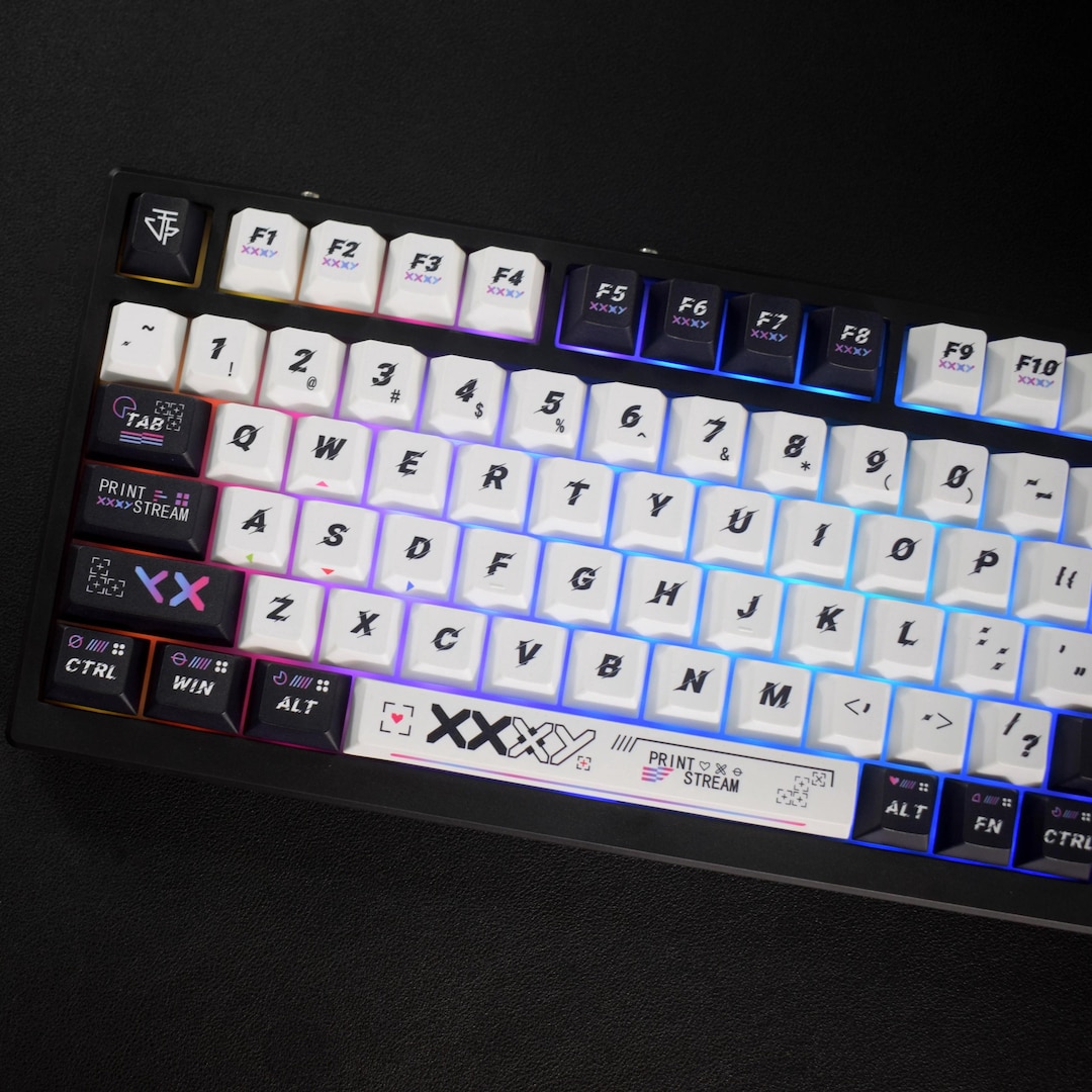 Cool Cyberpunk Theme Artisan Keycap Set for Mechanical Keyboard, Neon ...