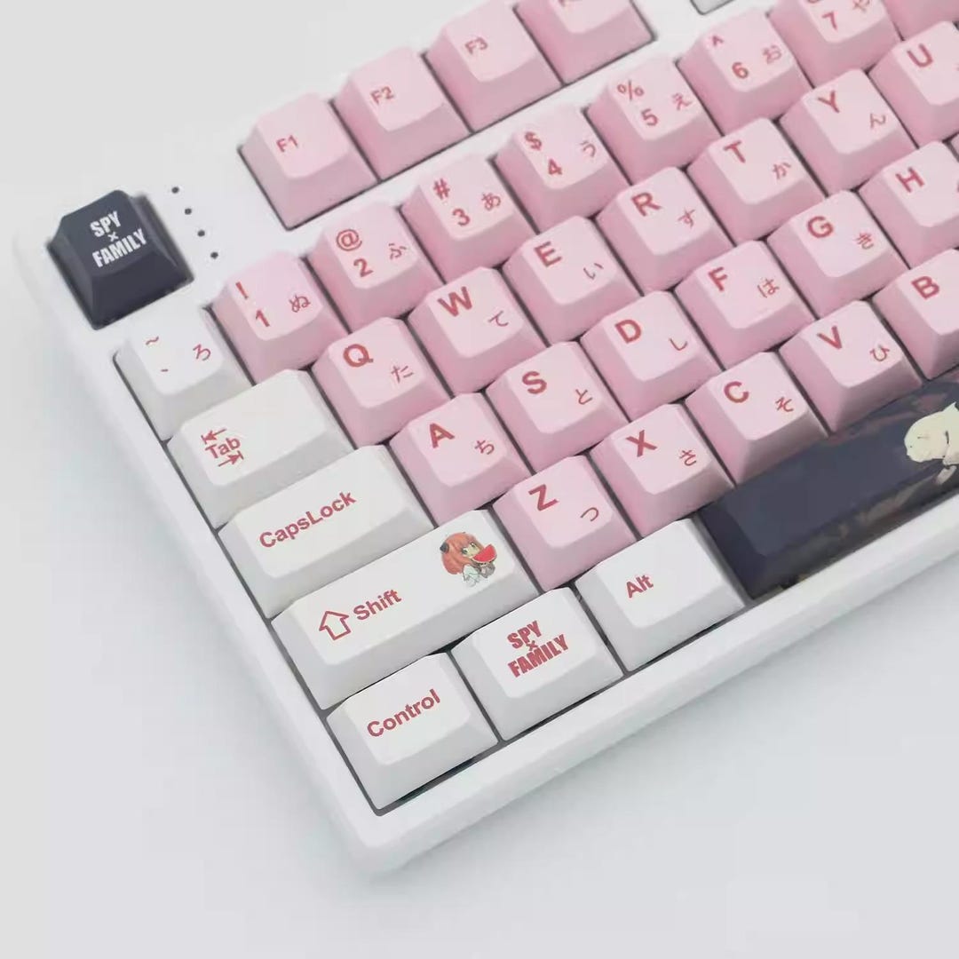 Cute Pink Spy X Family Anya Keycap Set for Mechanical Keyboard, Anime ...