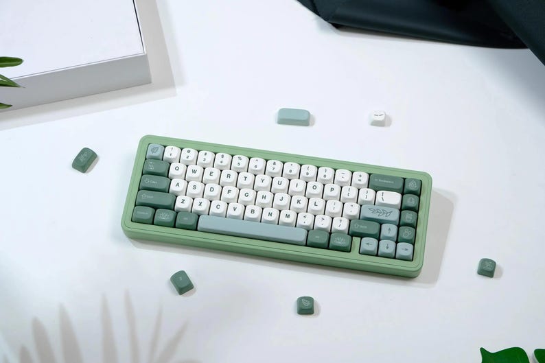 Cute Green Matcha PBT MOA ISO Keycap Set for Mechanical Keyboard ...