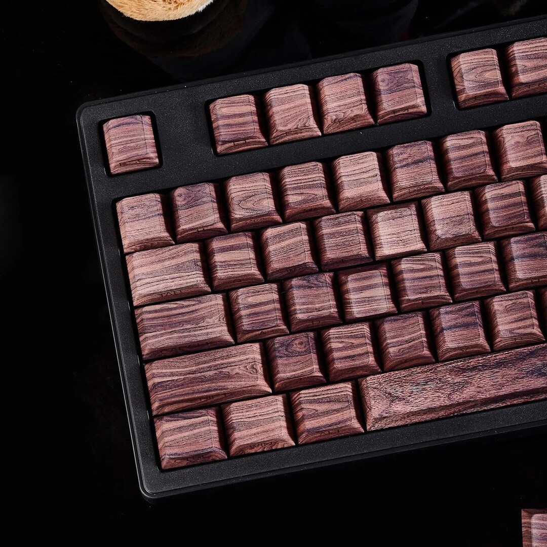 Cool Wooden-style PBT Backlit Keycap Set for Mechanical Keyboard ...