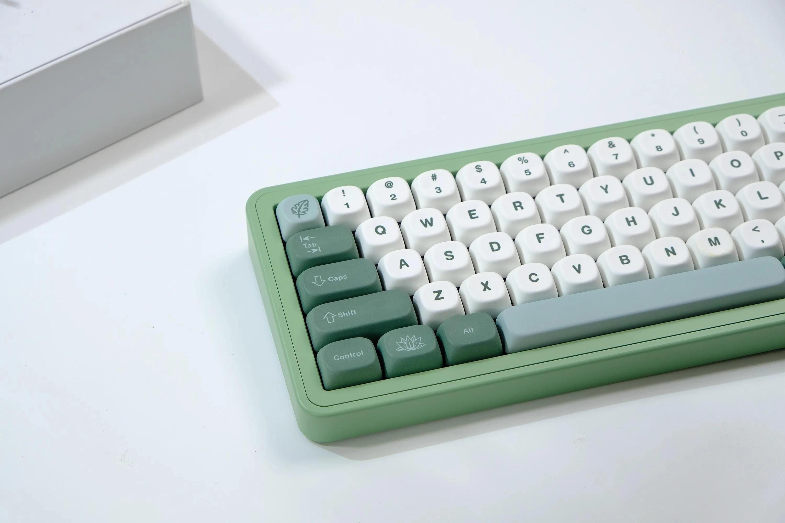 Cute Green Matcha PBT MOA ISO Keycap Set for Mechanical Keyboard ...