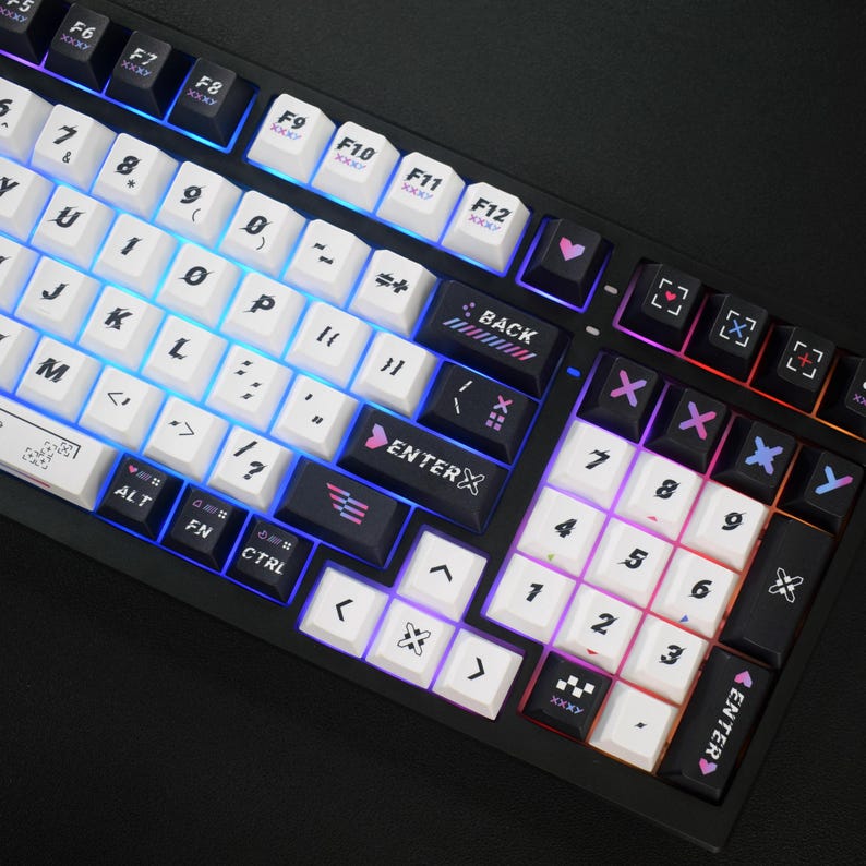 Cool Cyberpunk Theme Artisan Keycap Set for Mechanical Keyboard, Neon ...