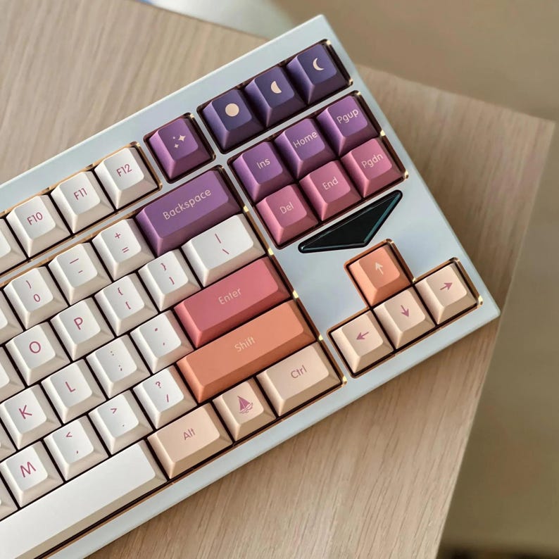 Cute Sunset Theme PBT Gradient Keycaps Set for Mechanical Keyboard ...