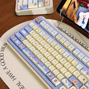 Cute Brown Bear Theme Artisan Keycap Set for Mechanical Keyboard ...