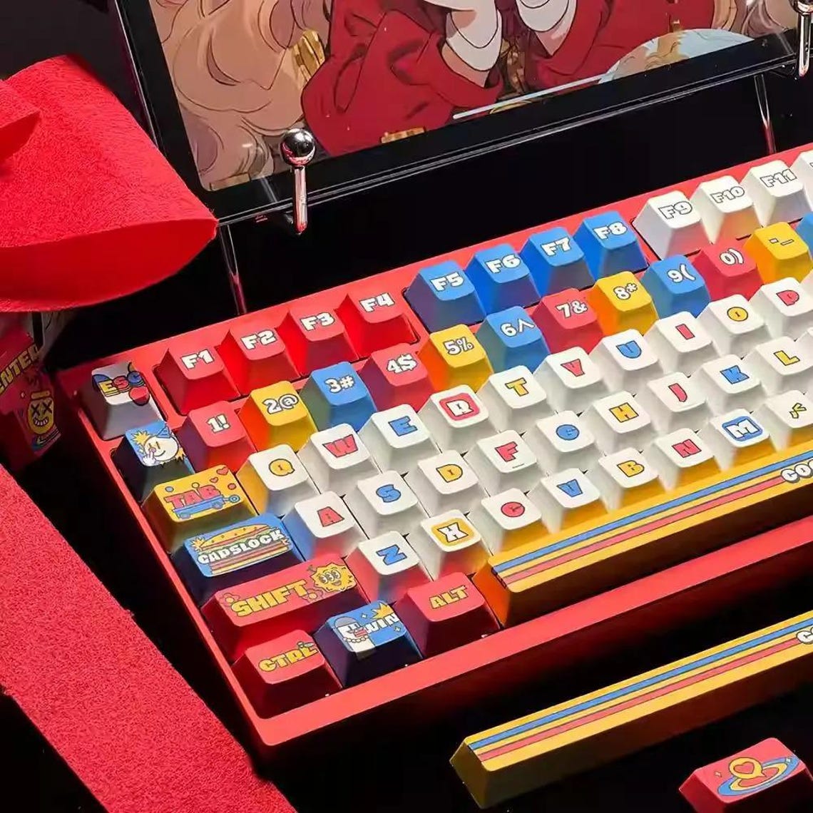 Cool Stick Line Theme Keycap Set for Mechanical Keyboard, ISO Keycaps ...