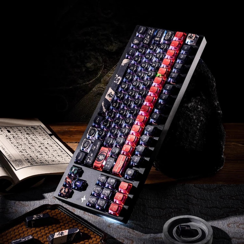 Cool Black Sun Wukong Theme Keycaps Set for Mechanical Keyboard, ISO ...