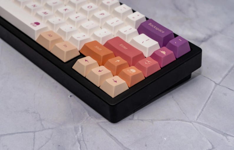 Cute Sunset Theme PBT Gradient Keycaps Set for Mechanical Keyboard ...