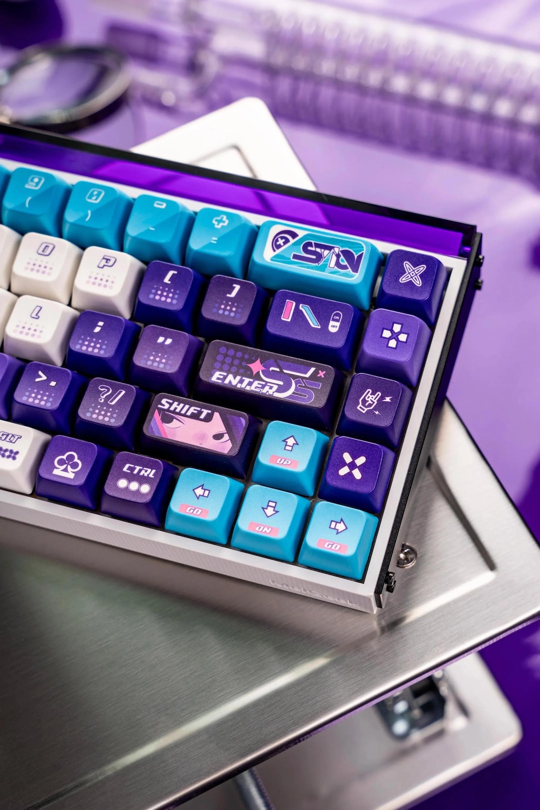 Purple Cool Gaming Theme PBT ISO Keycap Set for Mechanical Keyboard ...