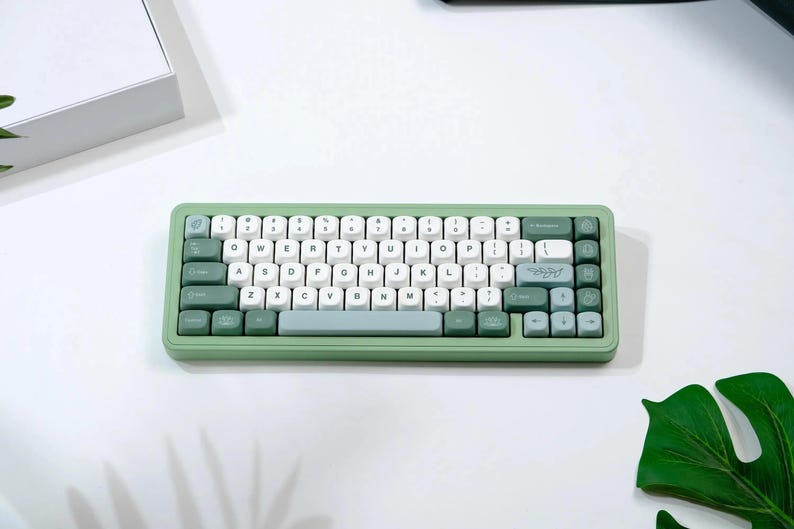 Cute Green Matcha PBT MOA ISO Keycap Set for Mechanical Keyboard ...