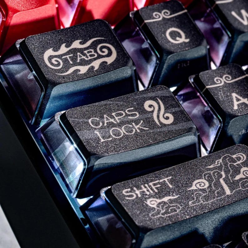 Cool Black Sun Wukong Theme Keycaps Set for Mechanical Keyboard, ISO ...