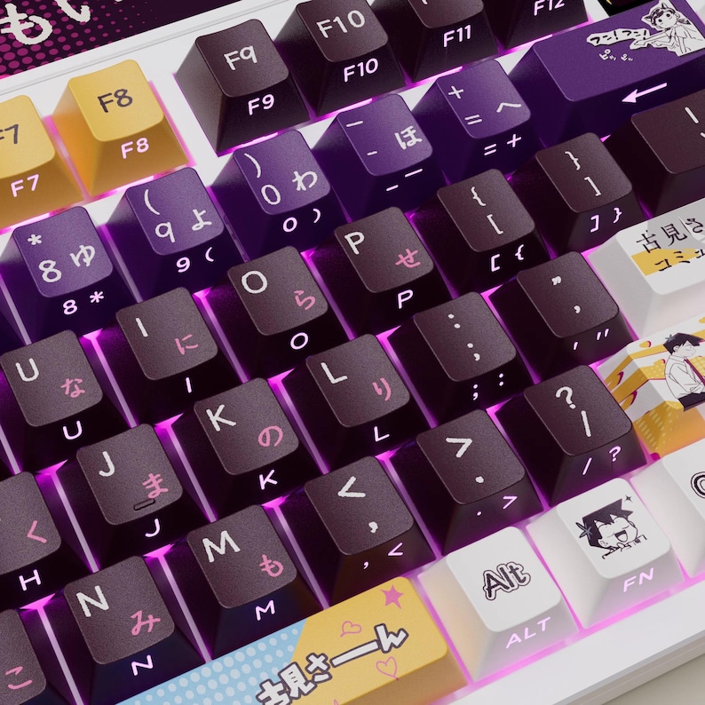 Komi-san Themed Backlit Anime Keycap Set for Mechanical Keyboard ...