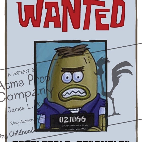 Spongebob Wanted Poster - Etsy