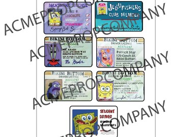 Spongebob Squarepants Drivers License - Etsy