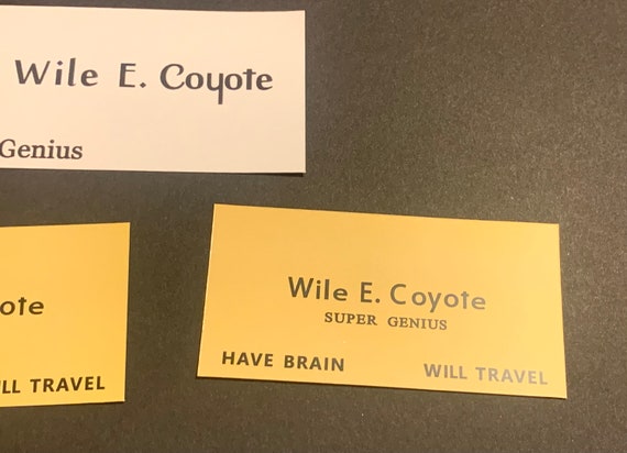 Wile E Coyote Super Genius Business Card