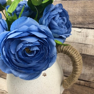Steel Blue Flowers for Wedding Bouquets Home Decor Blue Silk Flowers ...