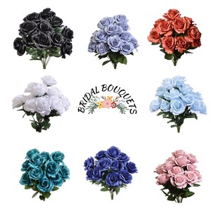 Cinnamon Roses, Artificial Fall Roses, 12 Cinnamon Roses Bunch, 12 Open ...