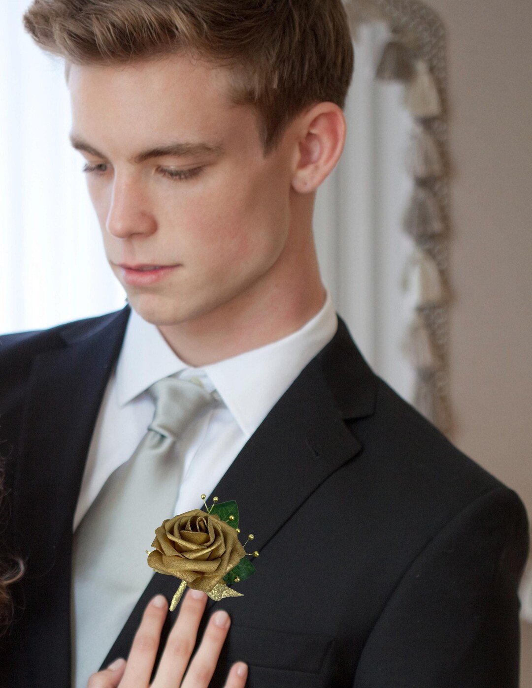 Gold Prom Bout With Gold Bling Prom Corsage Gold Homecoming Flowers ...