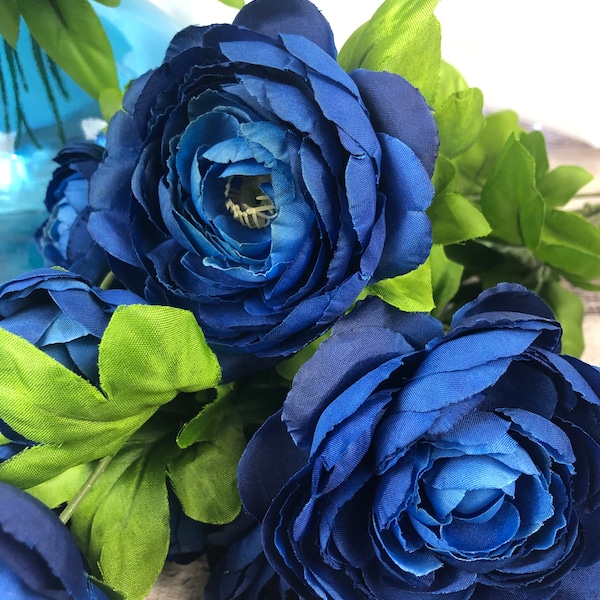 Navy Blue Flowers - Etsy