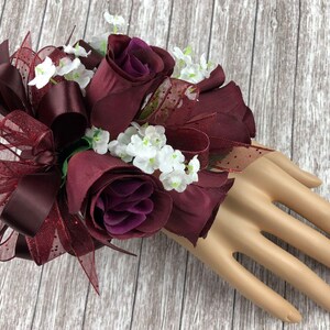 Burgundy Prom Corsage Burgundy Prom Bout Burgundy Wrist Corsage ...
