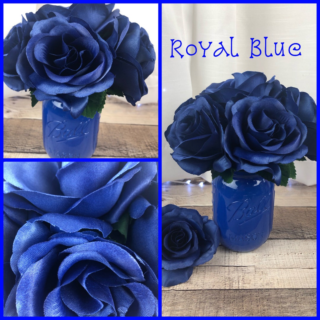 Dark Blue Roses, Artificial Royal Blue Roses, Royal Blue Roses Bunch ...