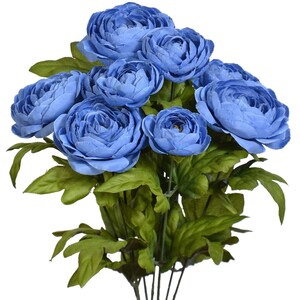 Steel Blue Flowers for Wedding Bouquets Home Decor Blue Silk Flowers ...