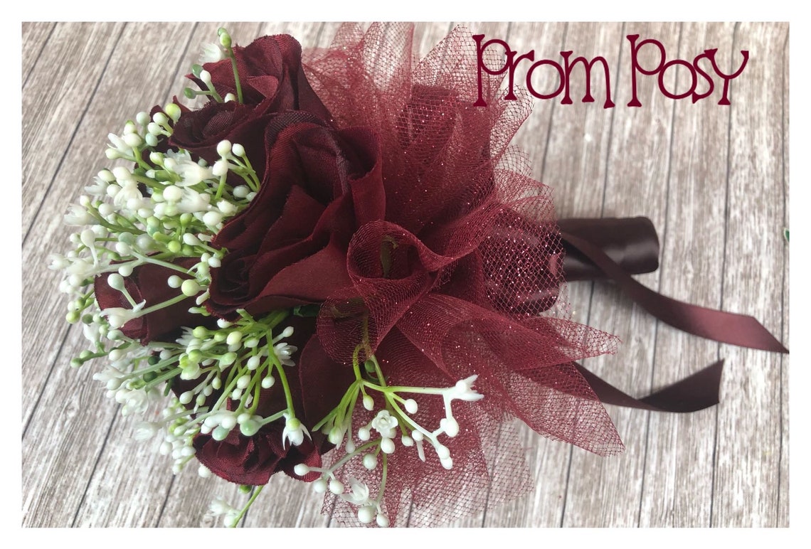 Burgundy Prom Corsage Burgundy Prom Bout Burgundy Wrist Corsage ...
