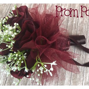 Burgundy Prom Corsage Burgundy Prom Bout Burgundy Wrist Corsage ...