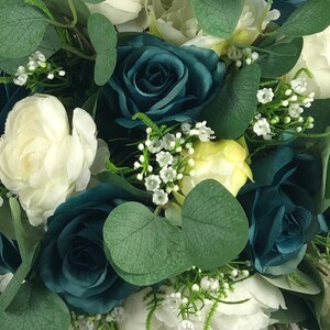Teal Roses, Artificial Teal Roses, Teal Roses Bunch, 12 Open Teal Roses ...