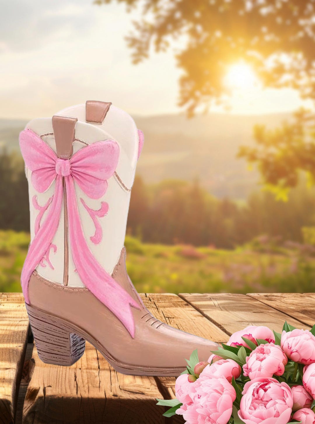 Small Cowgirl Vase Country Decor Rodeo Queen Boot Cowgirl Baby Girl ...