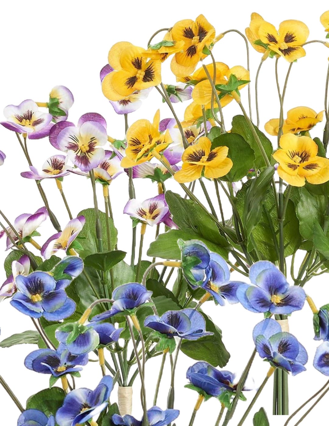 Fake Pansy Mini Pansy Flowers Artificial Pansy Yellow Pansy Purple ...