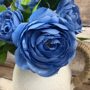 Steel Blue Flowers for Wedding Bouquets Home Decor Blue Silk Flowers ...