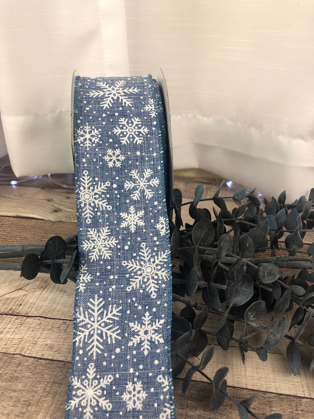 Snowflake Christmas Ribbon 5yds Holiday Ribbon With Snowflakes ...