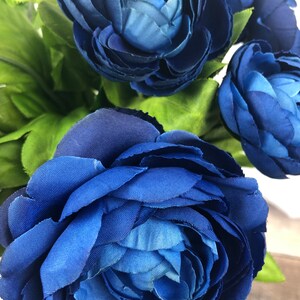 Navy Artificial Flowers for Home Decor, Dark Blue Fake Flowers for DIY ...