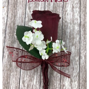Burgundy Prom Corsage Burgundy Prom Bout Burgundy Wrist Corsage ...