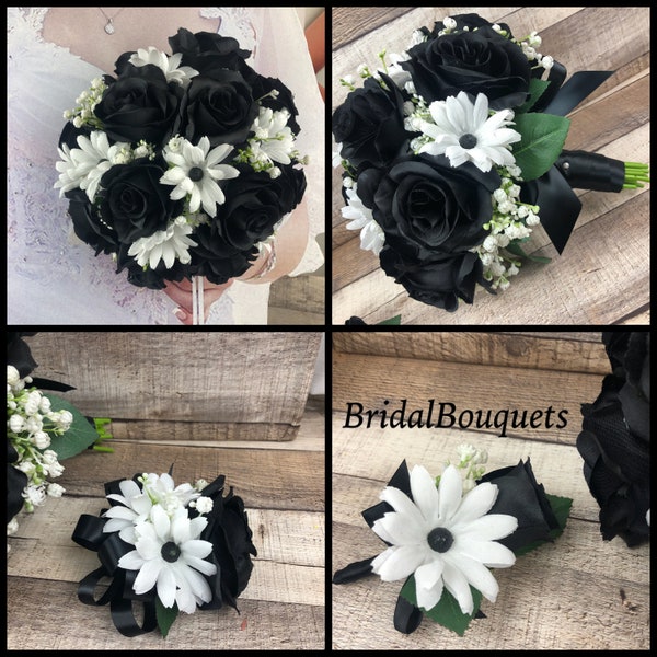 Black Bridal Bouquet - Etsy