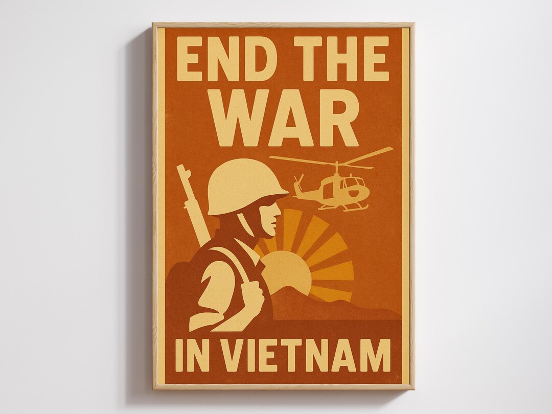 Vintage Vietnam War Era Poster Print | Framed Wall Art | Retro Home ...