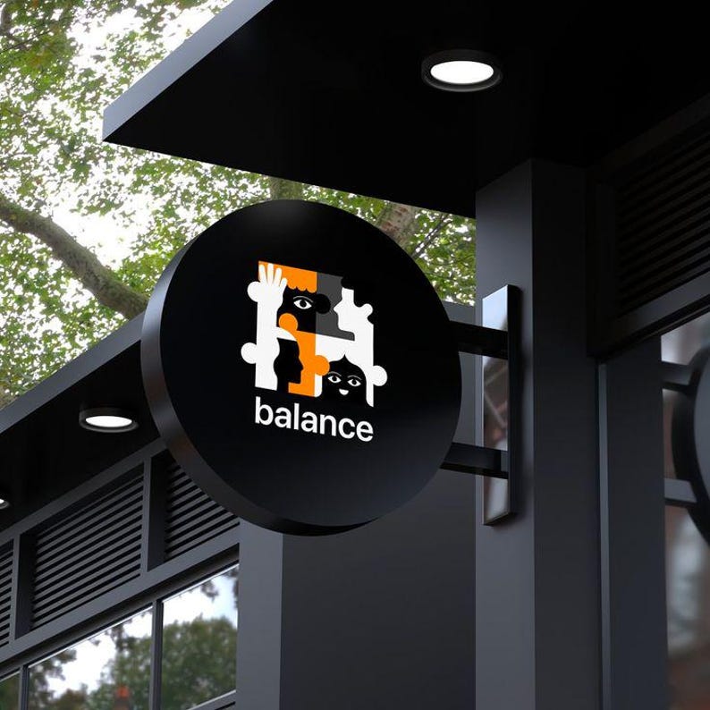 Custom Round Logo Sign, Wall Mounted Sign, Custom Blade Sign, Shop Sign ...
