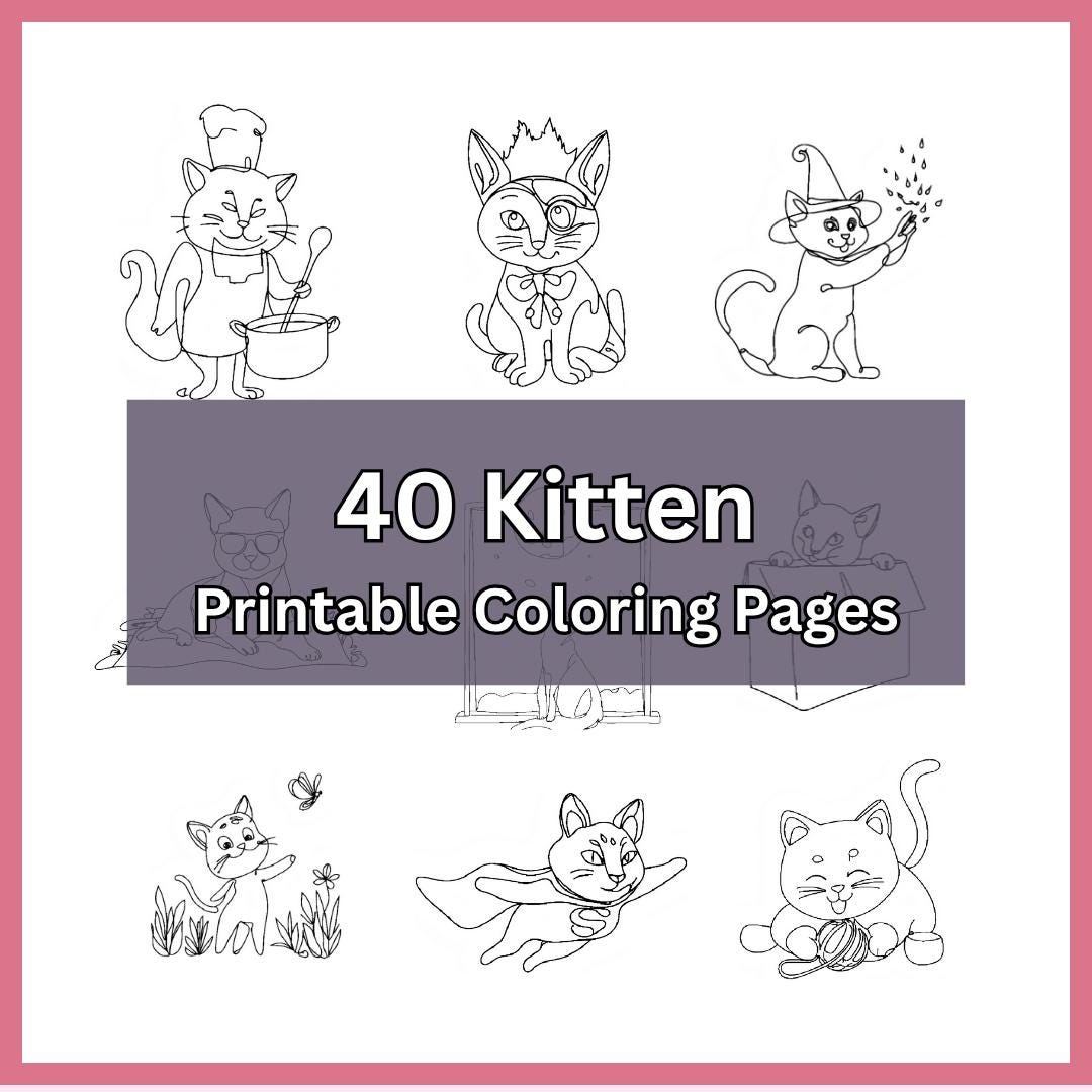 40 Easy Coloring Pages | Purr & Play Coloring Books – Adorable Kitten ...