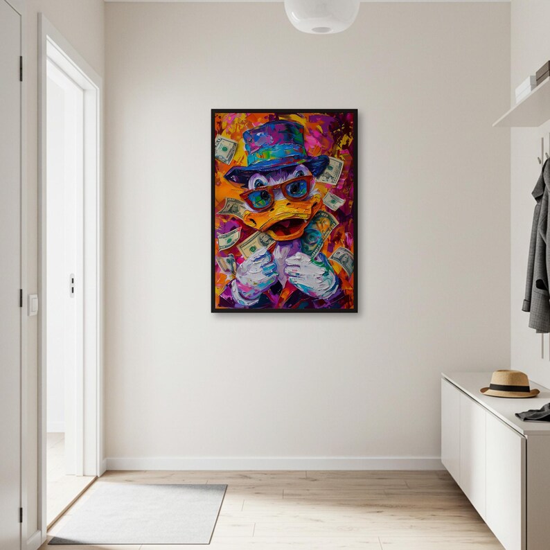 Pop Art Scrooge Mcduck Poster Print, Colorful Money Duck Wall Art, Rich ...