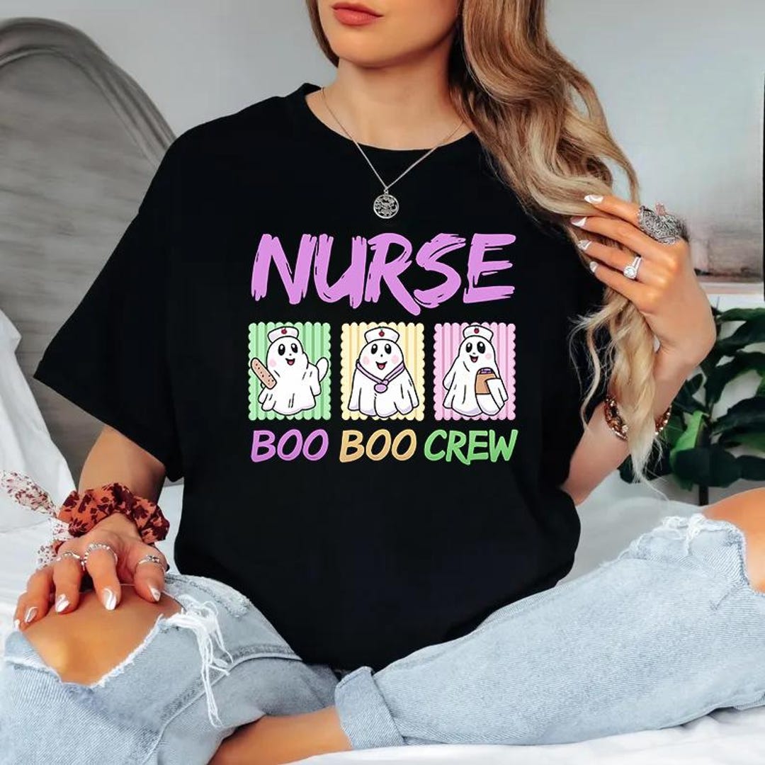 Nurse Boo Boo Crew Halloween Ghost PNG, Cute Nurse Ghost Clipart, Funny ...