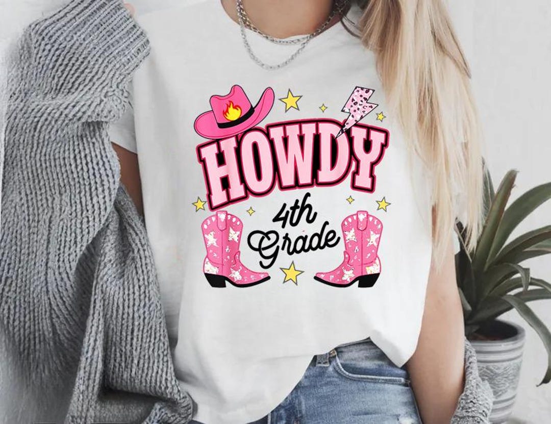 Howdy Fourth Grade Png,western 4th Grade Png,teacher Cowboy Cowgirl - Etsy