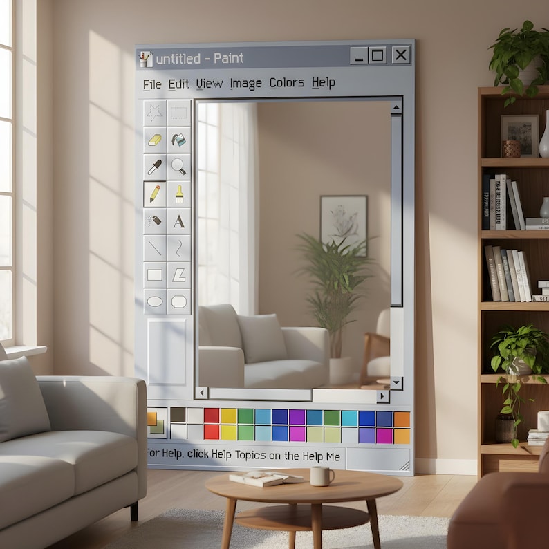 Retro Windows Paint Inspired Mirror, Ms Paint Mirror, Nostalgic ...