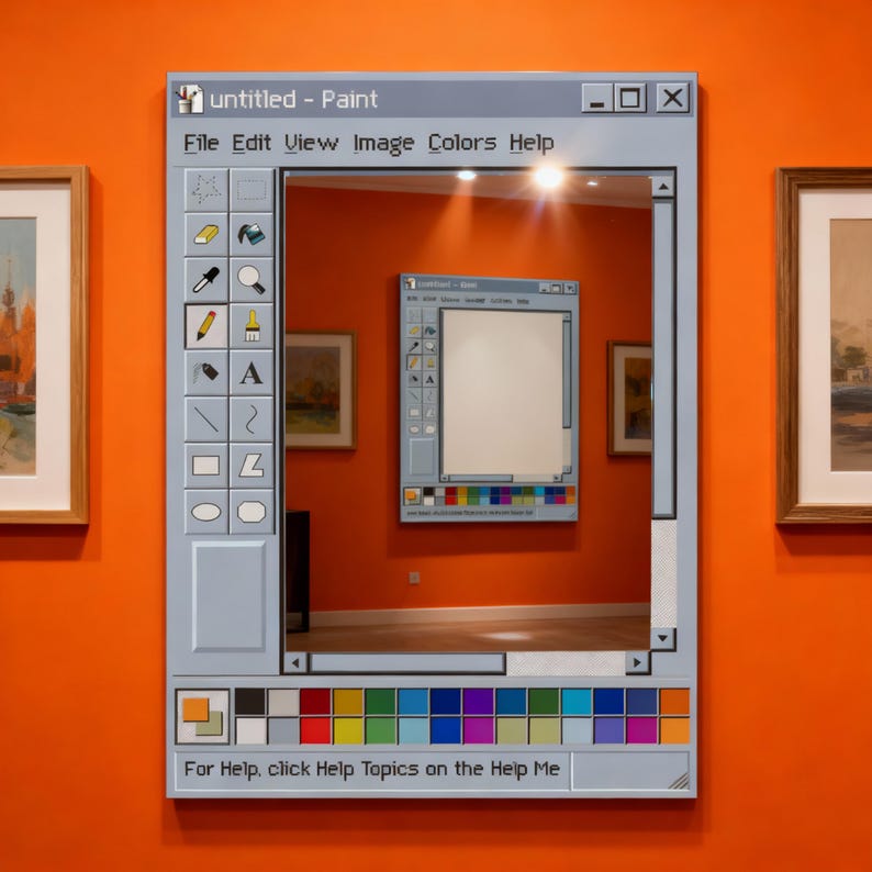 MS Paint Mirror - Retro 90s Aesthetic Wall Decor - Pixel Art Mirror for ...