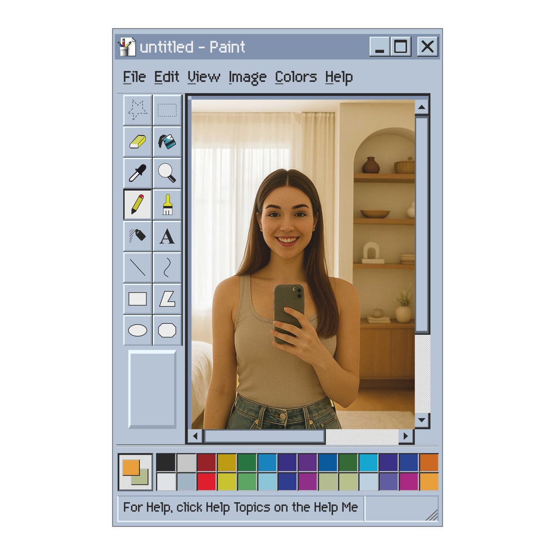 Retro Windows Paint Inspired Mirror, Ms Paint Mirror, Nostalgic ...