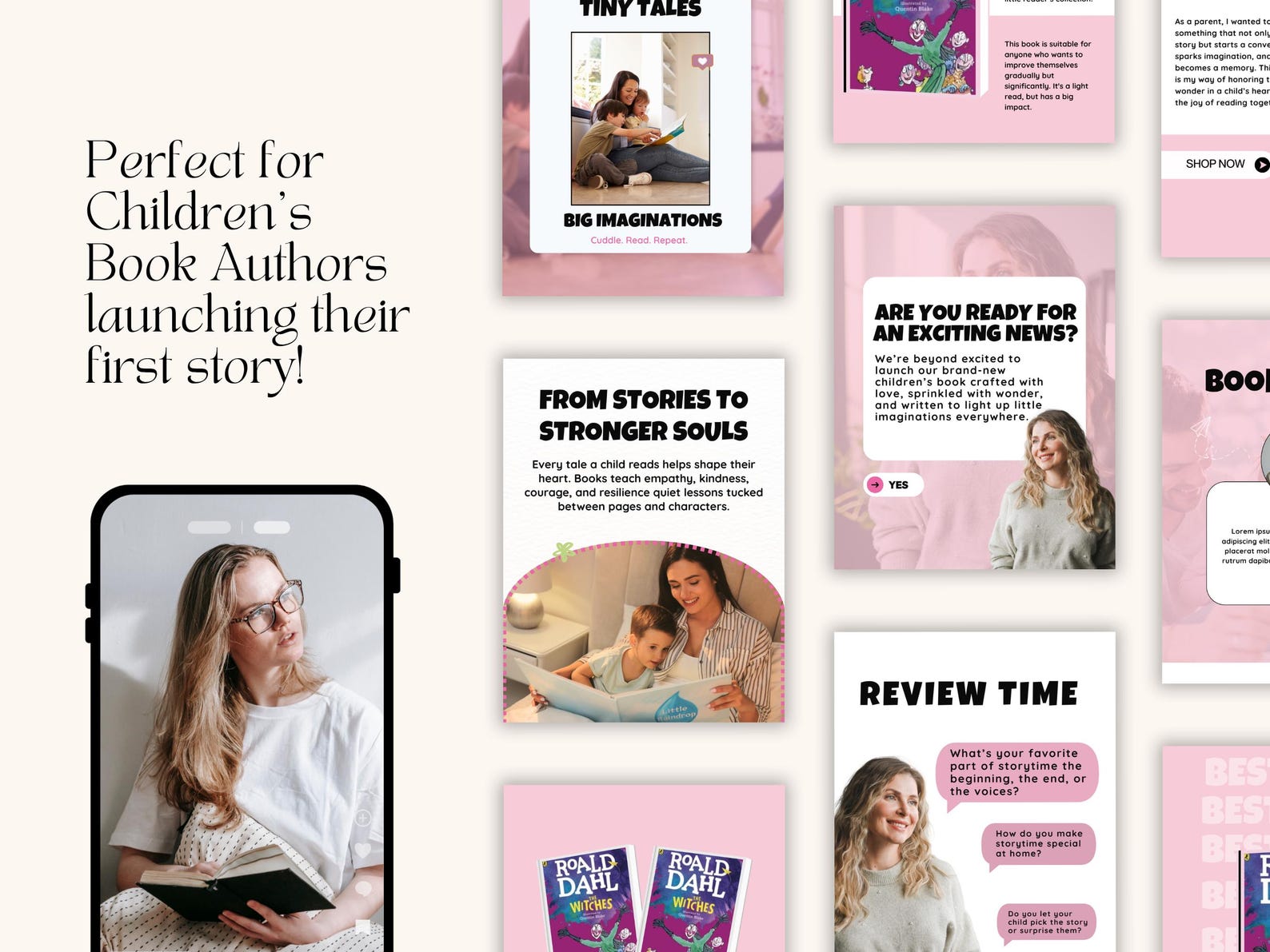 Child Author Instagram Templates | Canva Book Launch Promo Kit | Self ...