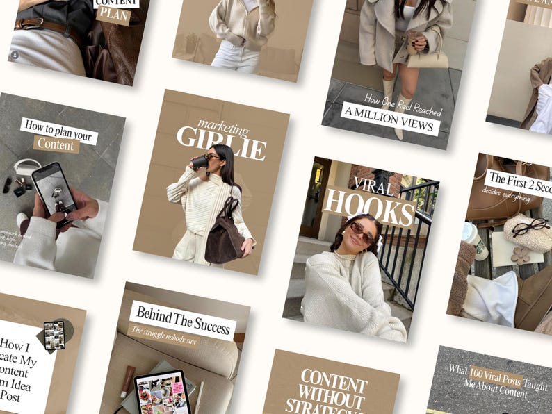 Neutral Aesthetic Coaching Instagram Templates, Social Media Agency Kit ...