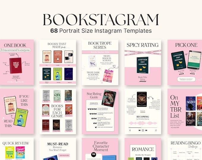 Bookstagram Canva Template, Bookish Instagram Post, Authors ...