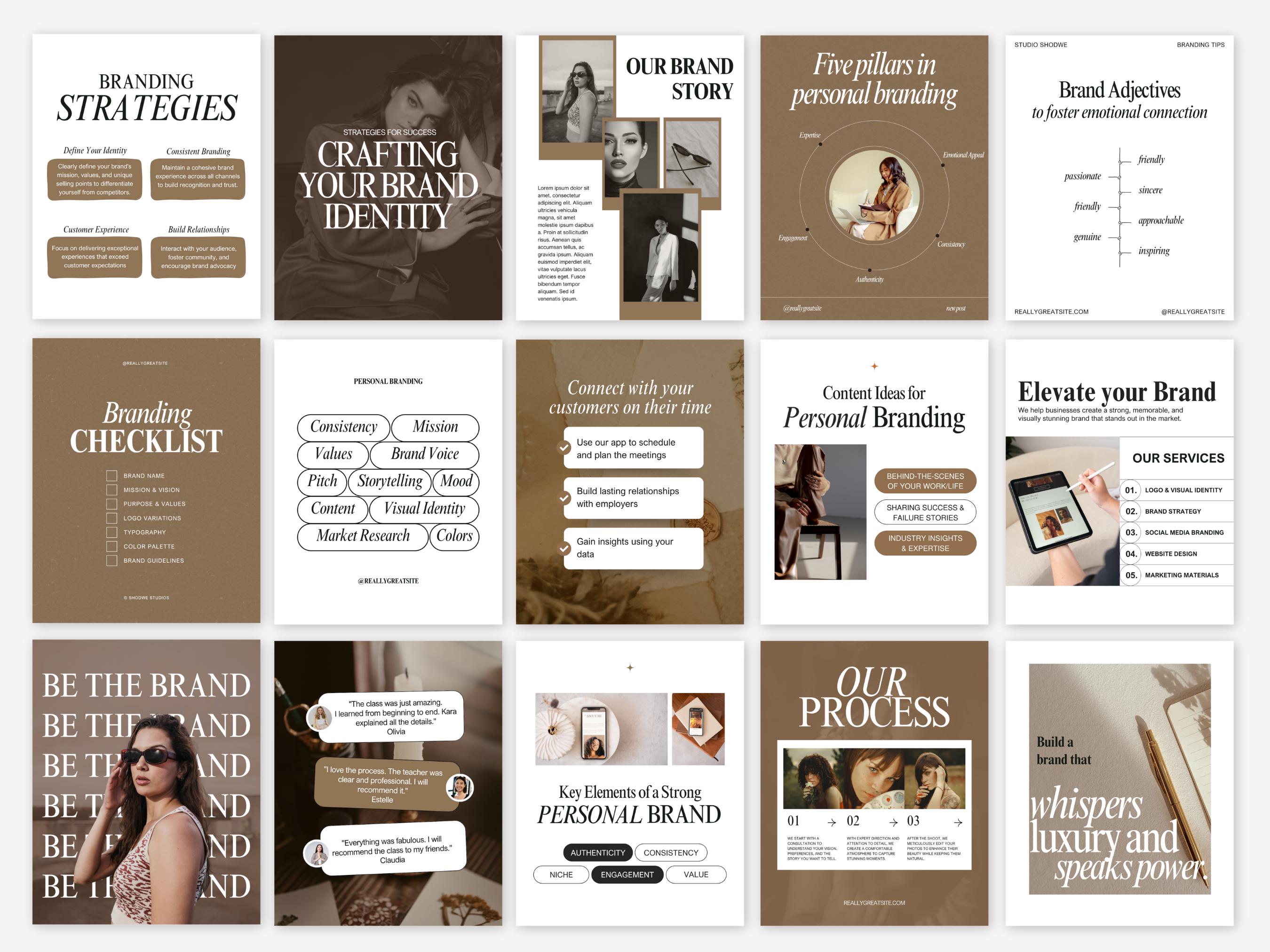 Luxury Neutral Instagram Templates for Social Media Managers, Personal ...