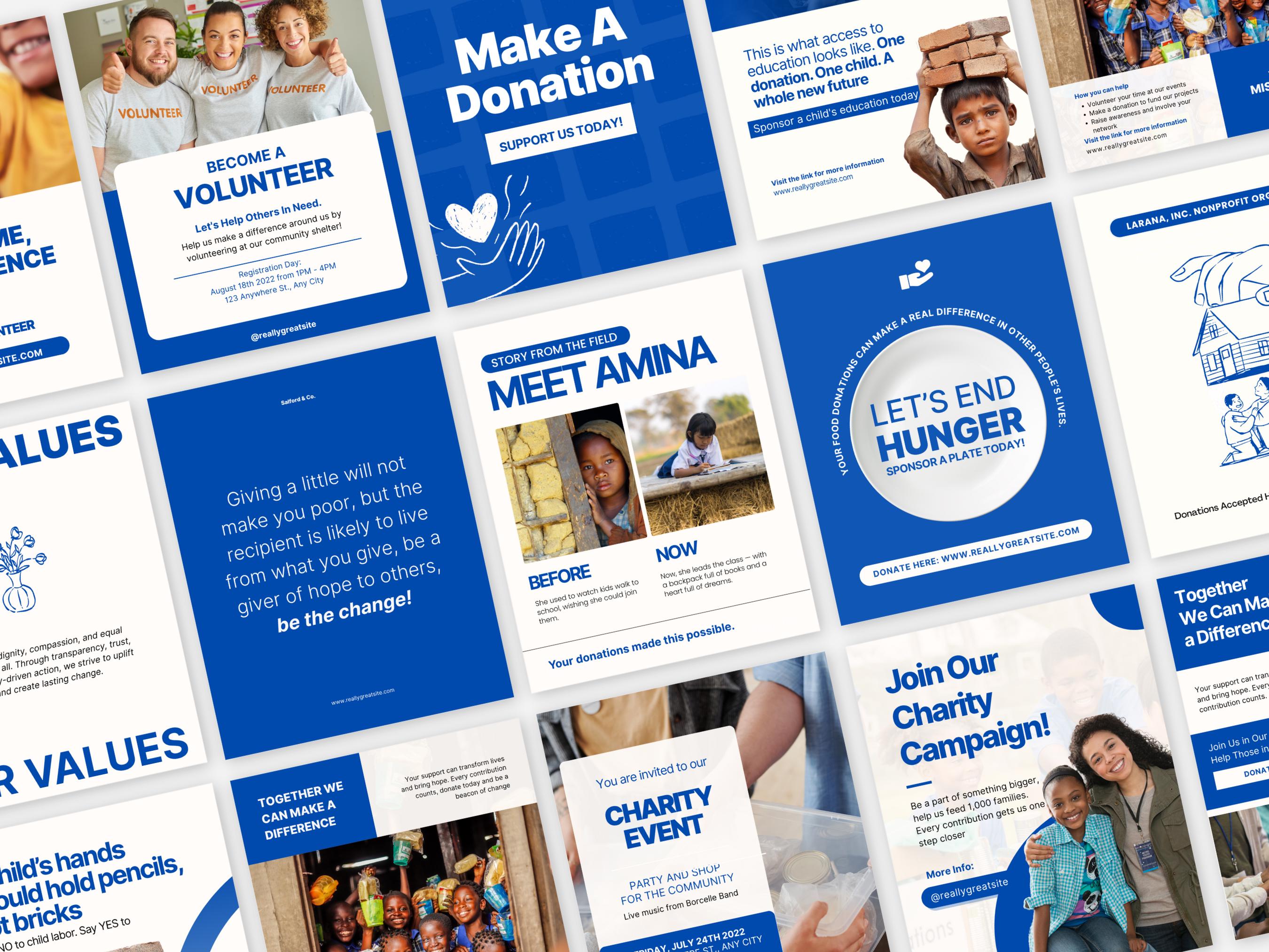 Non-profit Social Media, Ngos Templates, Donation, Fundraising, Charity ...